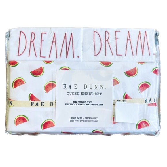 Rae Dunn | Bedding | Rae Dunn Dream Watermelon Queen Sheets Set | Poshmark